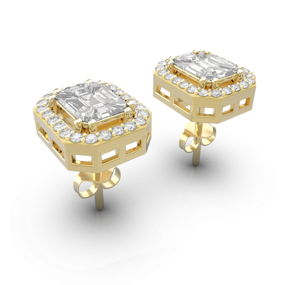 Pie cut diamond Earrings – Trinity Designer Jewel
